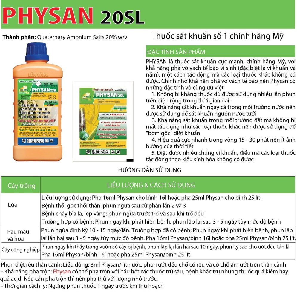 Thuốc Sát Khuẩn Physan 20SL Trị Bệnh, Thối Nhũn ⋆ Bình Nhi Gardening
